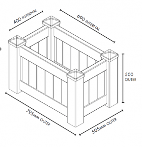 Medium Hamptons Style Planter Box | Hamptons Garden Planters Australia