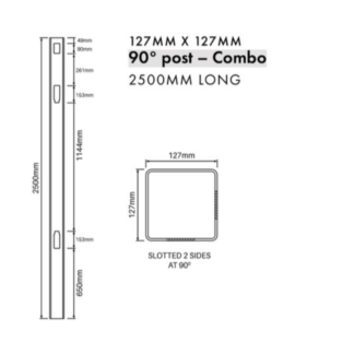 Hamptons Combo 90 Degree Corner Post 2500mm x 127mm | Hamptons Fence ...