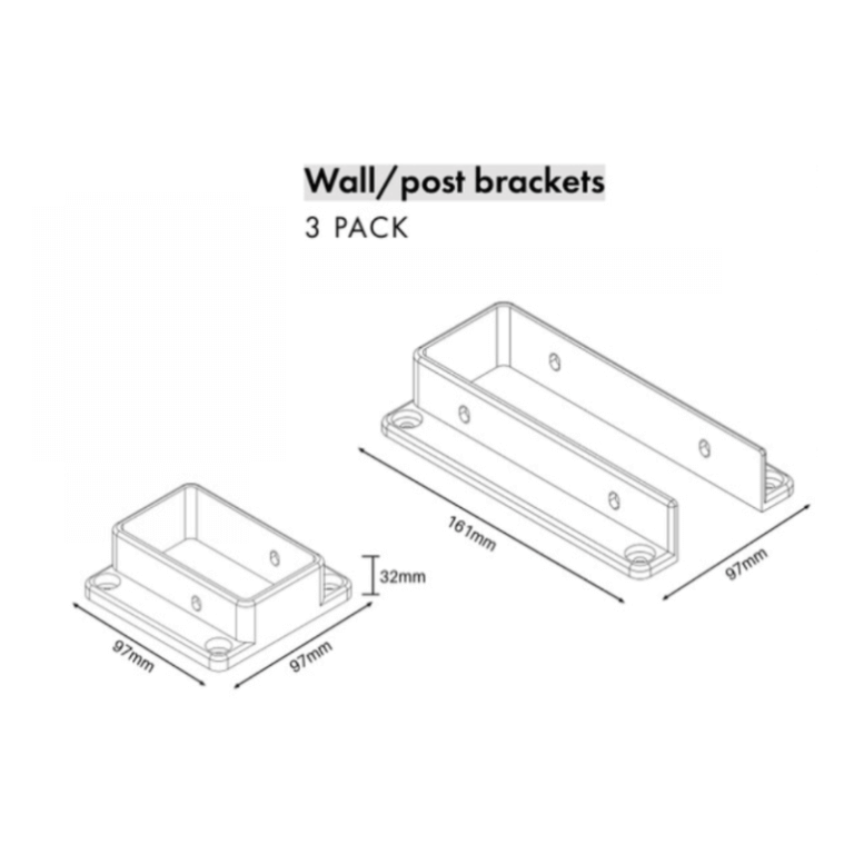 Hamptons COMBO Wall / Post Bracket Pack - (Pack 3 Brackets) - Discount ...