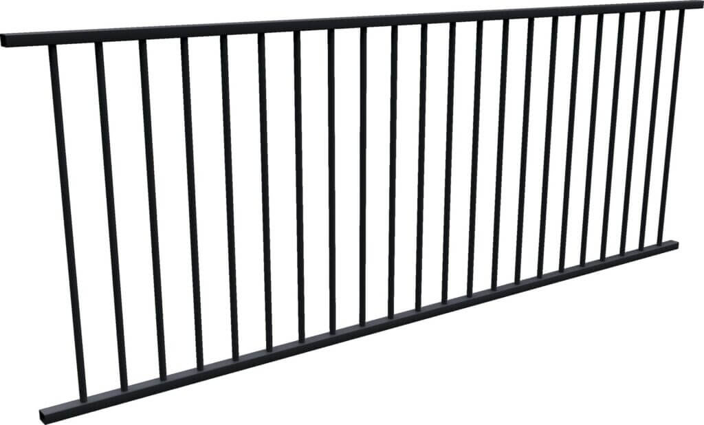 Aluminium Garden Fence Panel Black | Flat Top Fence Panel